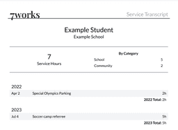 7works | School Service Program Platform | Volunteer Tracking